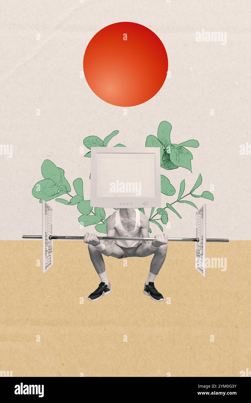 Composite trend artwork 3D sketch image photo collage of headless ...