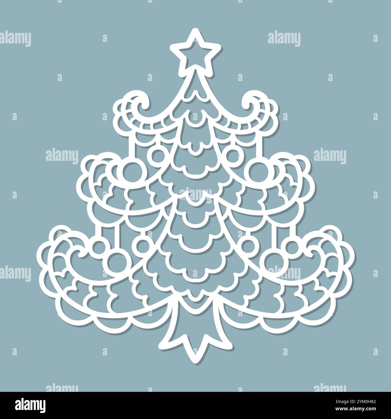 Beautiful Christmas tree. Template for laser cutting from paper ...