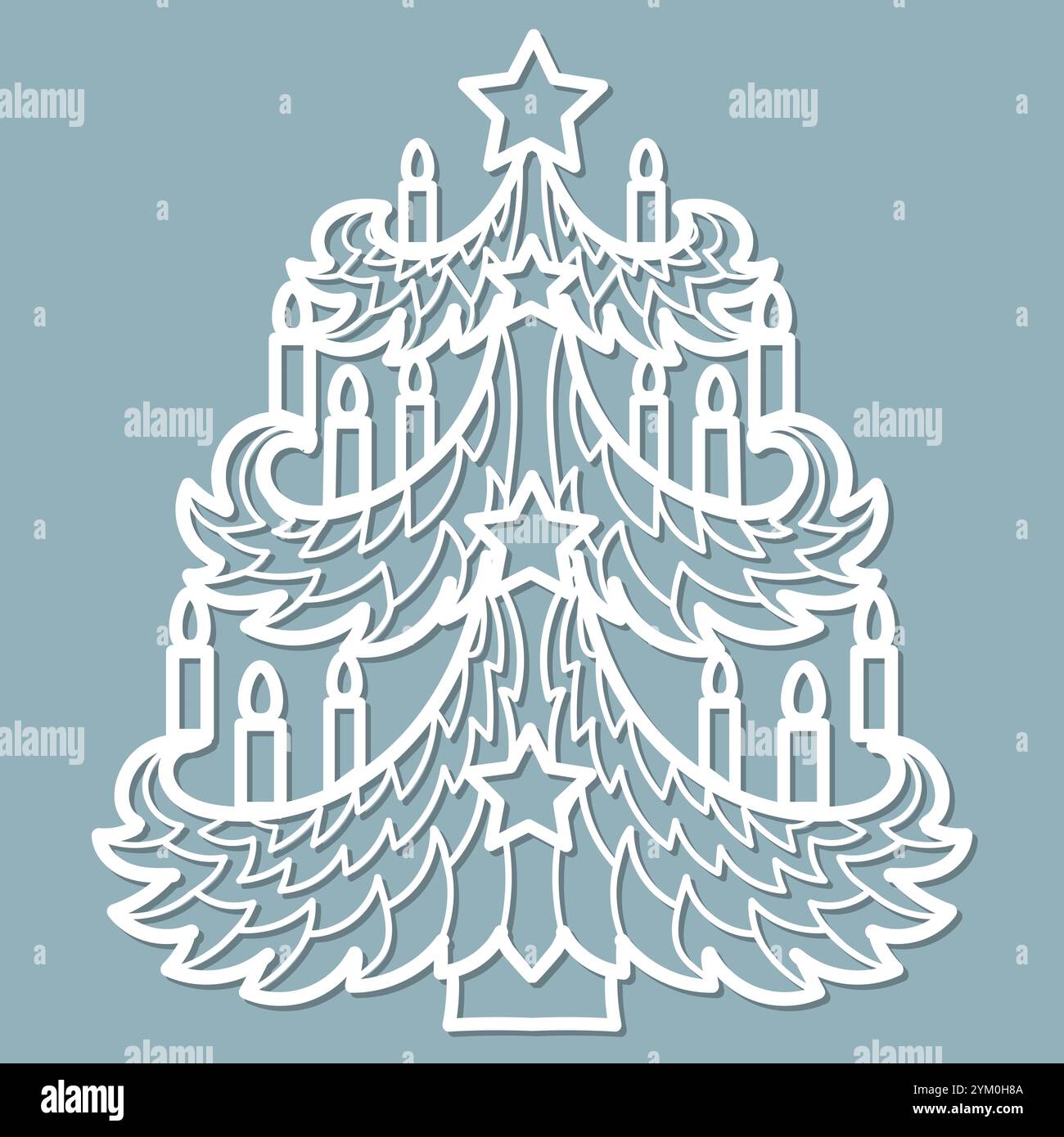 Beautiful Christmas tree. Template for laser cutting from paper ...