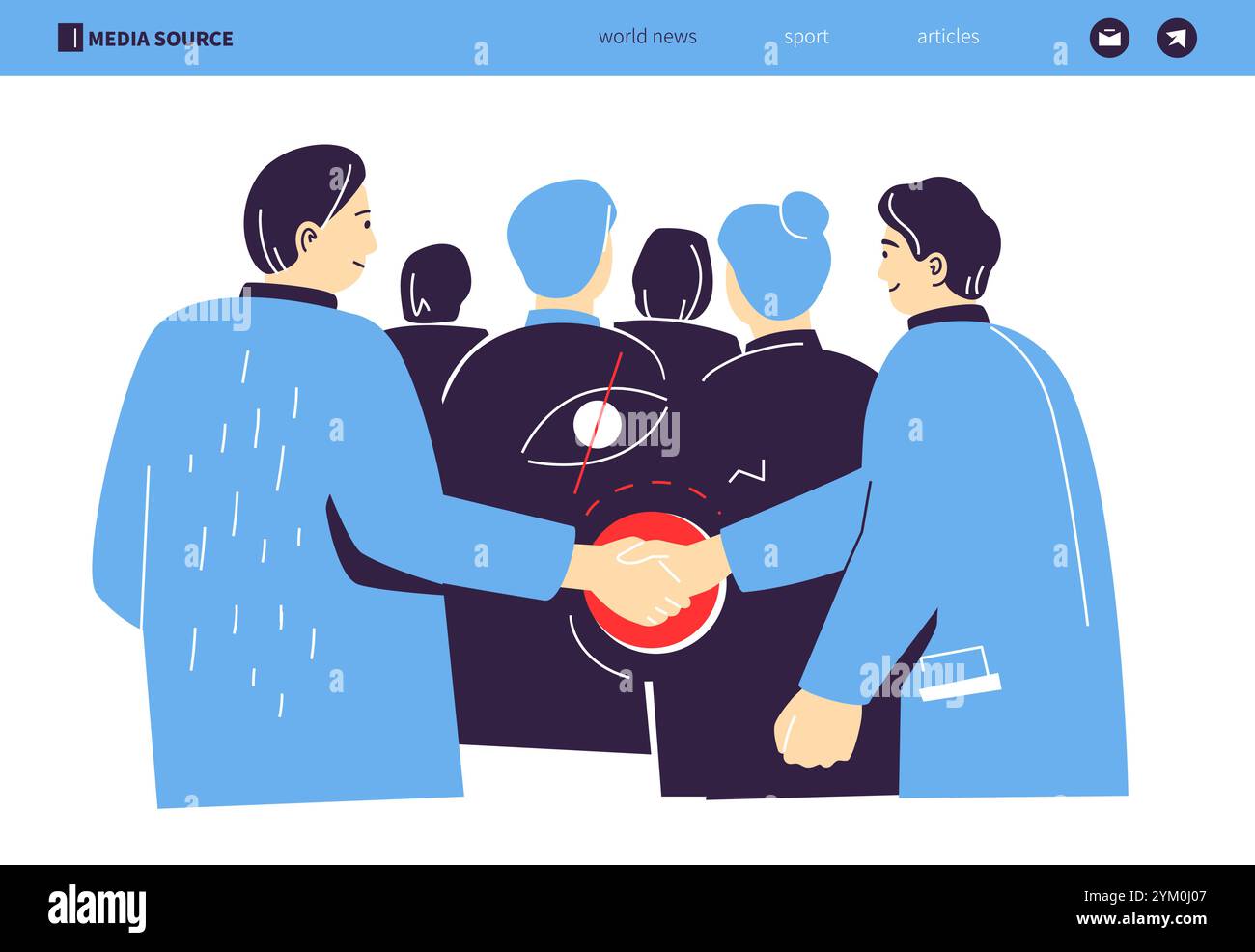 Secret conspiracy - colorful flat design style illustration Stock ...