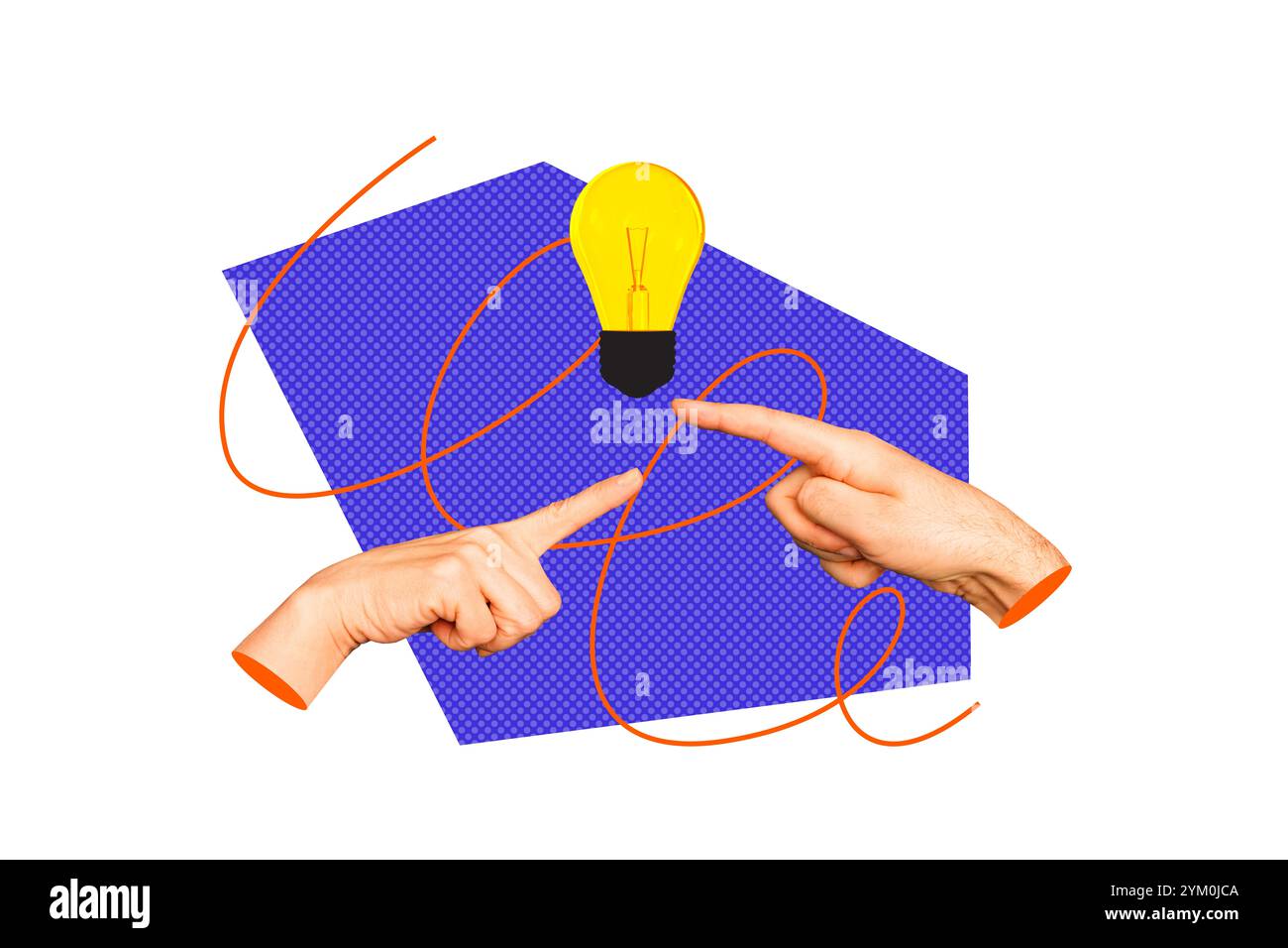 Composite sketch image design trend artwork collage of two hands ...