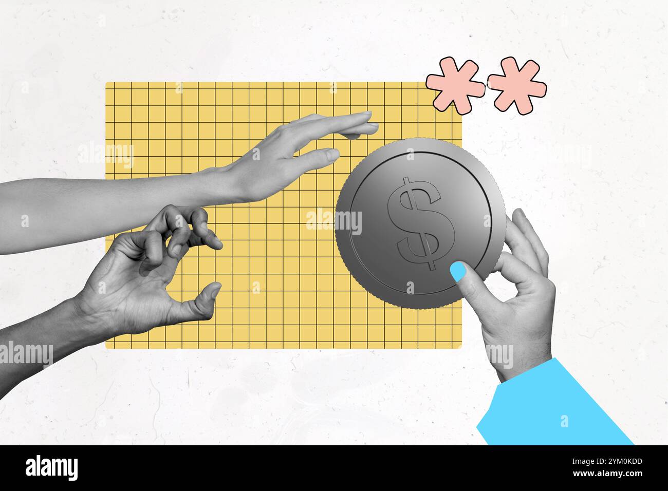 Vertical photo collage of shocked panic man fly hurricane cyclone windy ...