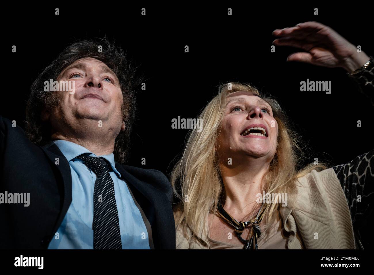 Javier Milei with his sister Karina “El jefe (The boss)" Milei seen ...