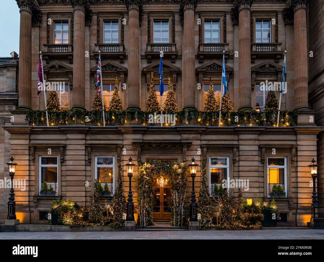 Gleneagles Townhouse 5 star luxury hotel with Christmas decorations, St ...