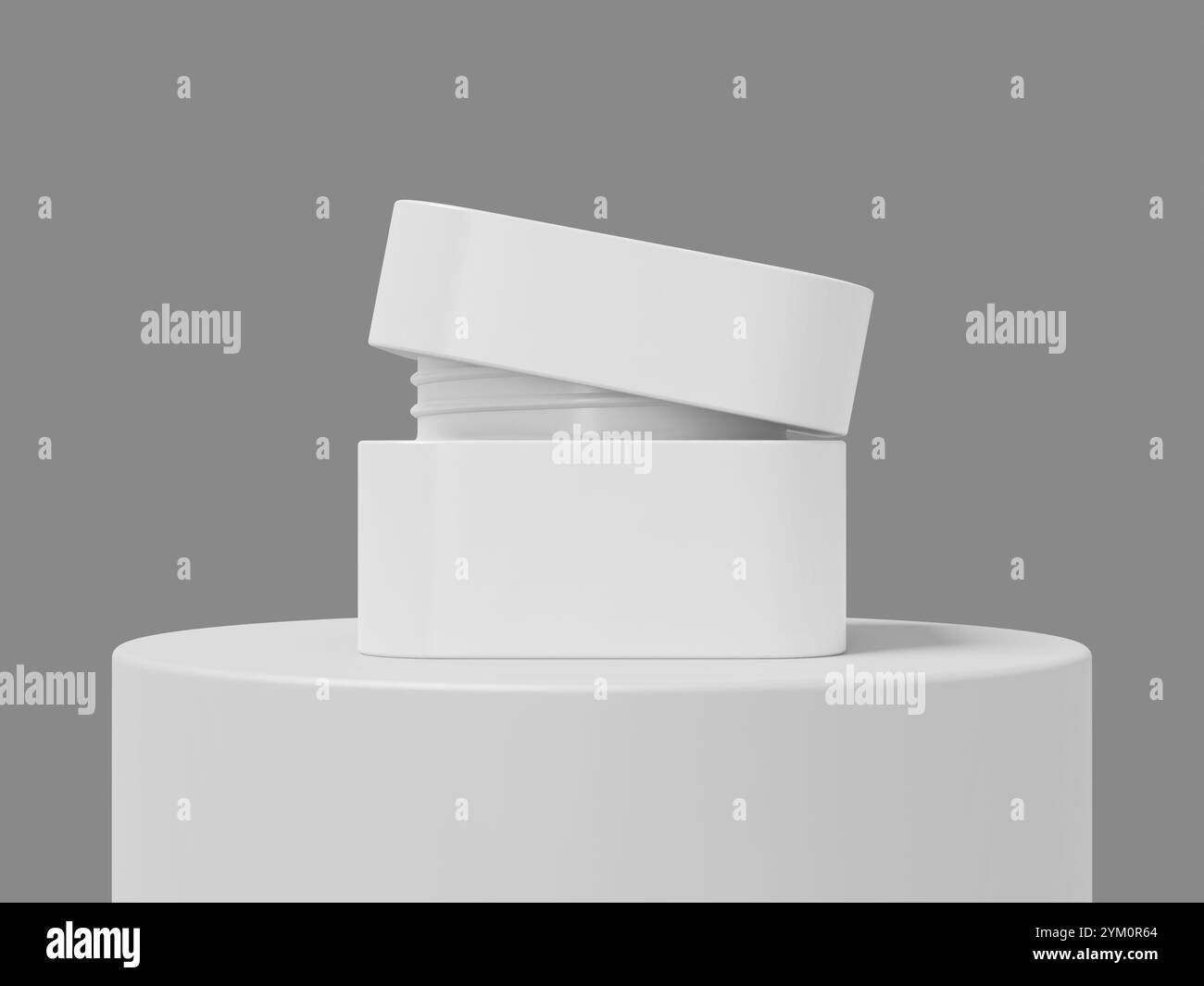 Front View White Blank Cosmetic Jar Mockup 3D Render Jar Packaging ...