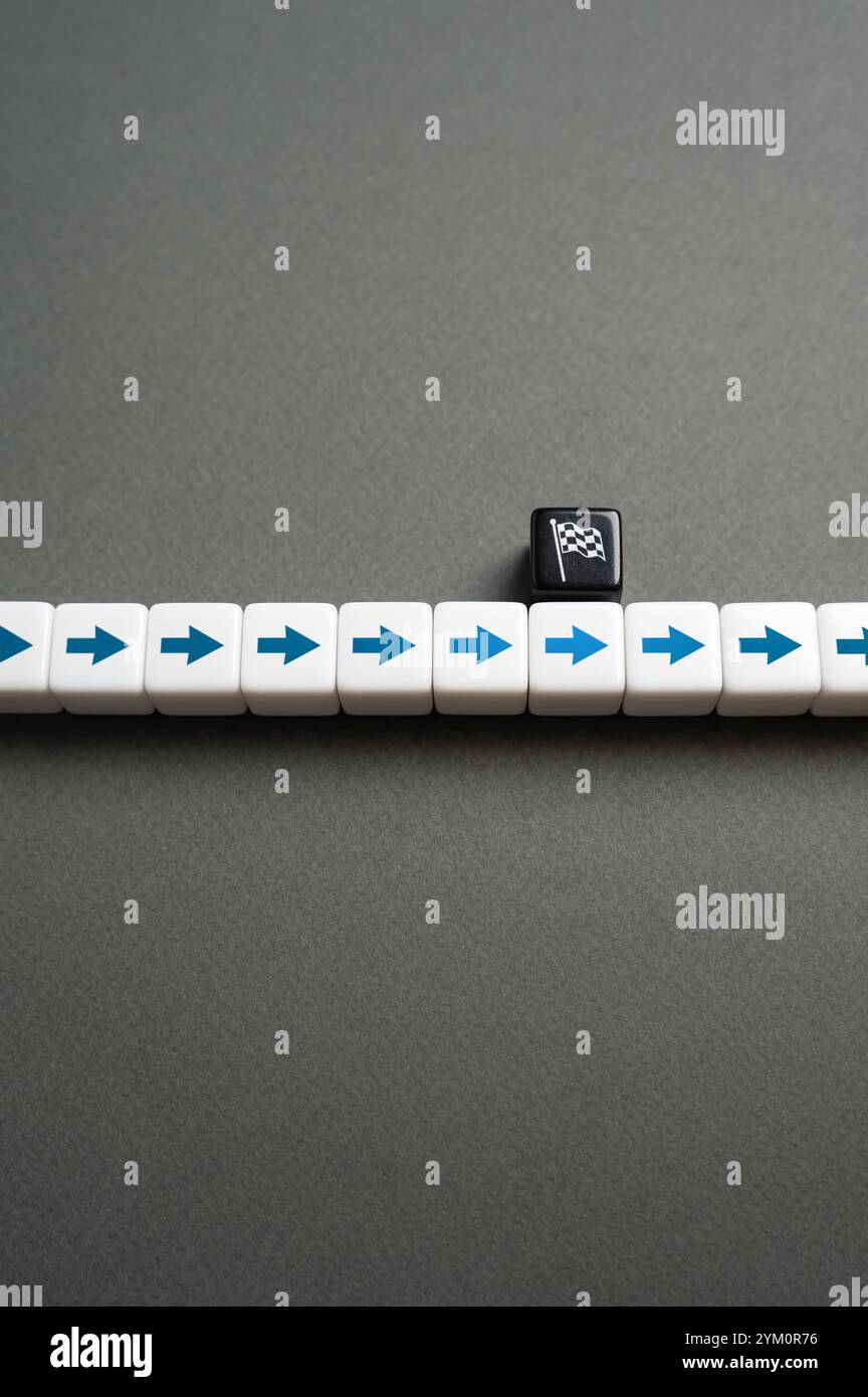 Reach the finish line. The concept of achieving a goal. Get to the ...