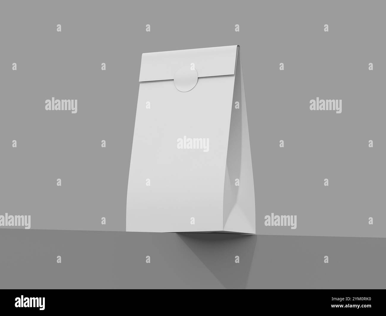 Isometric White Blank Pouch with Sticker Label 3D Mockup Stock Photo ...