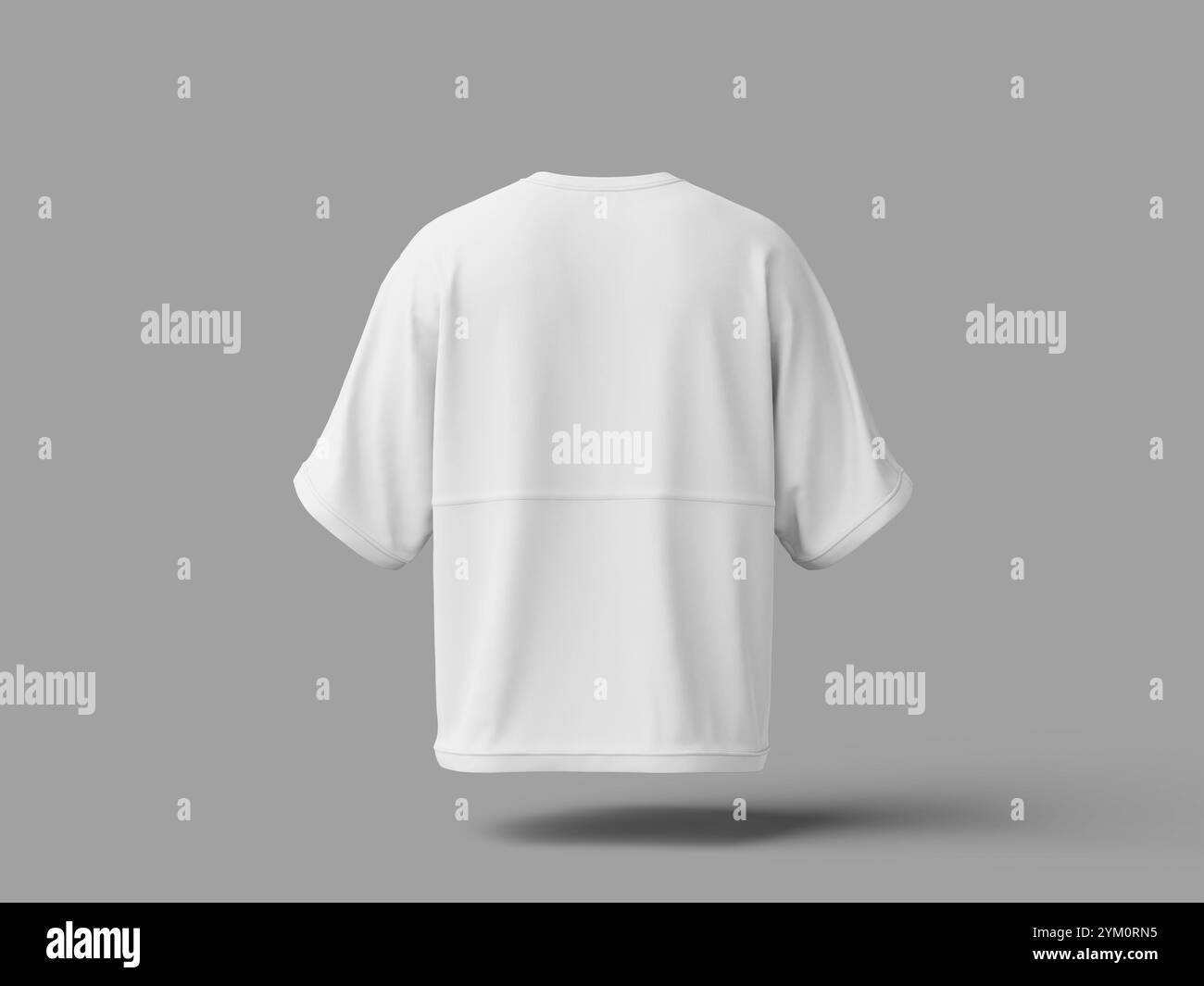 Back View White Blank Oversized Mockup 3D Rendered with Grey Background ...