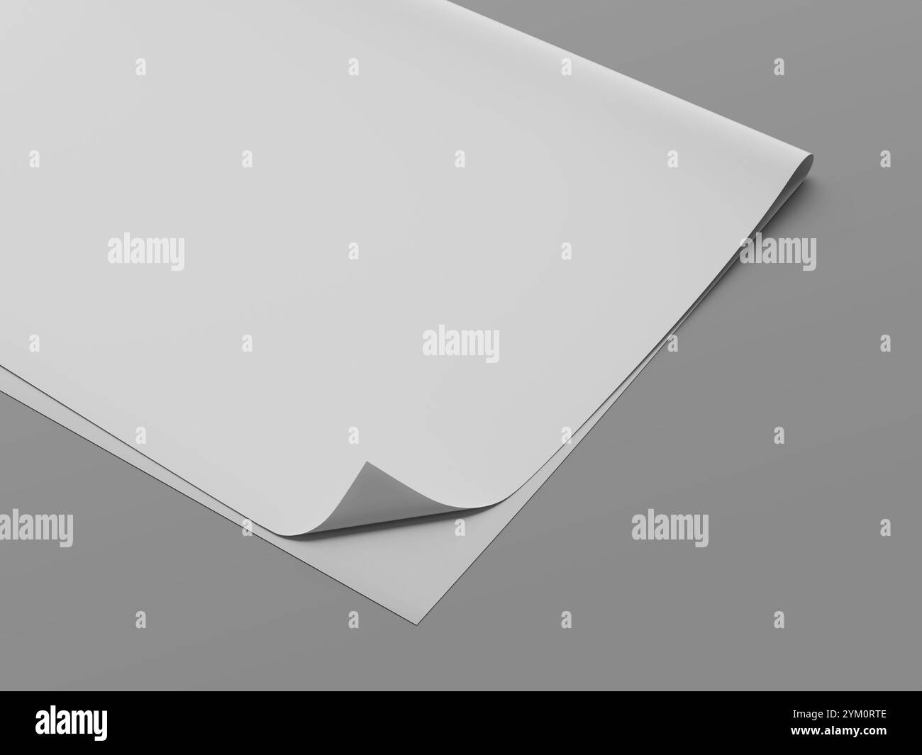 White Blank Paper 3D Mockup for Wrapping Paper Gift on a Solid Grey ...