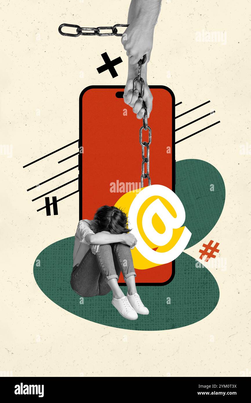 Composite trend artwork sketch image photo collage of hacker data lock ...