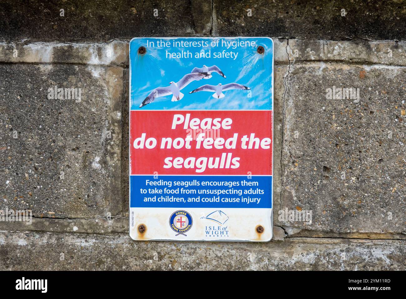 Cowes Isle Of Wight Council Sign Warning Do Not Feed The Seagulls ...