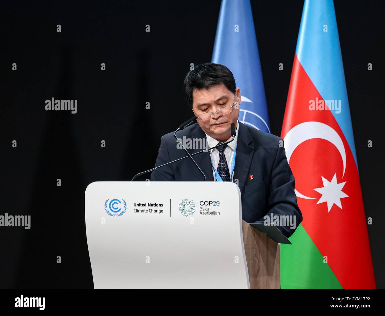 Baku, Azerbaijan, November 20, 2024. Yong Chol Ju, Counsellor ...