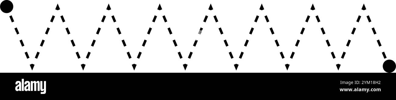 Tracing line dotted zig zag line worksheet element for kids for writing ...