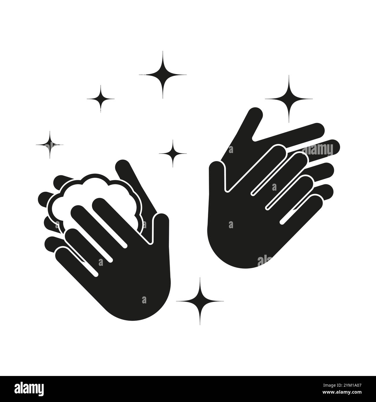 Hand washing icon. Hygiene vector symbol. Cleanliness and sparkle. Soap ...