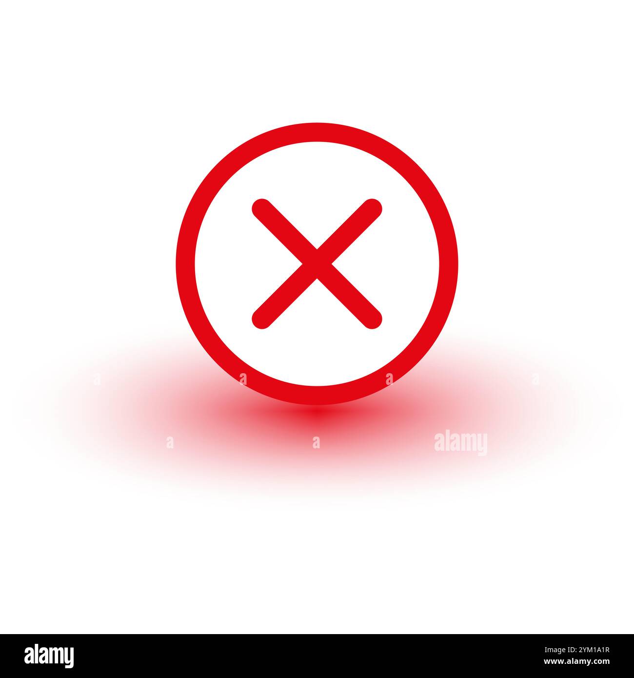 Error icon. Red cross mark. Warning symbol. Incorrect choice graphic ...