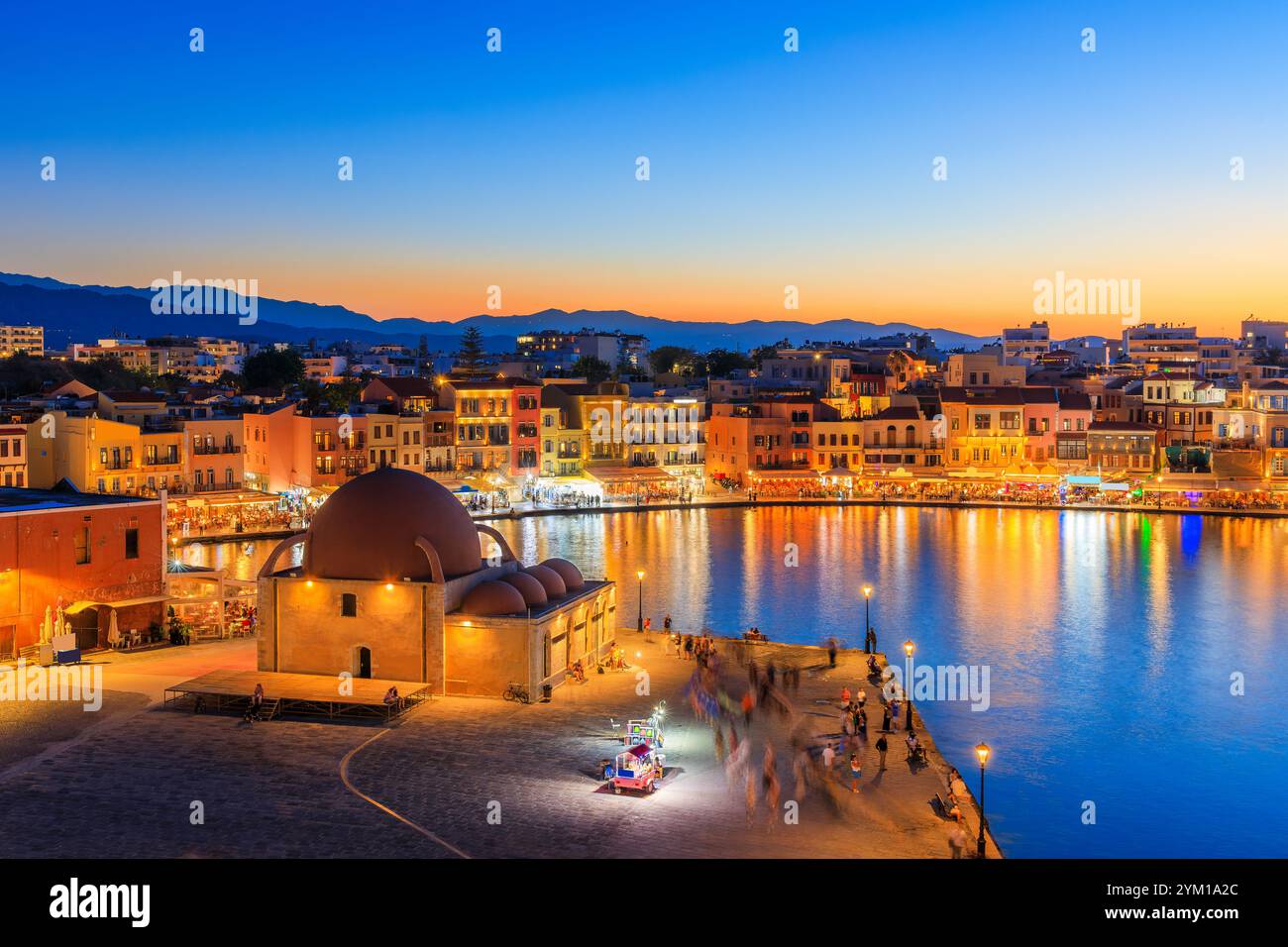 Crete island, Greece. Old Venetian Port of Chania Stock Photo - Alamy