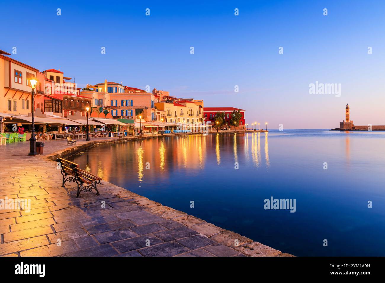 Crete, Greece. Old Venetian Port of Chania Stock Photo - Alamy