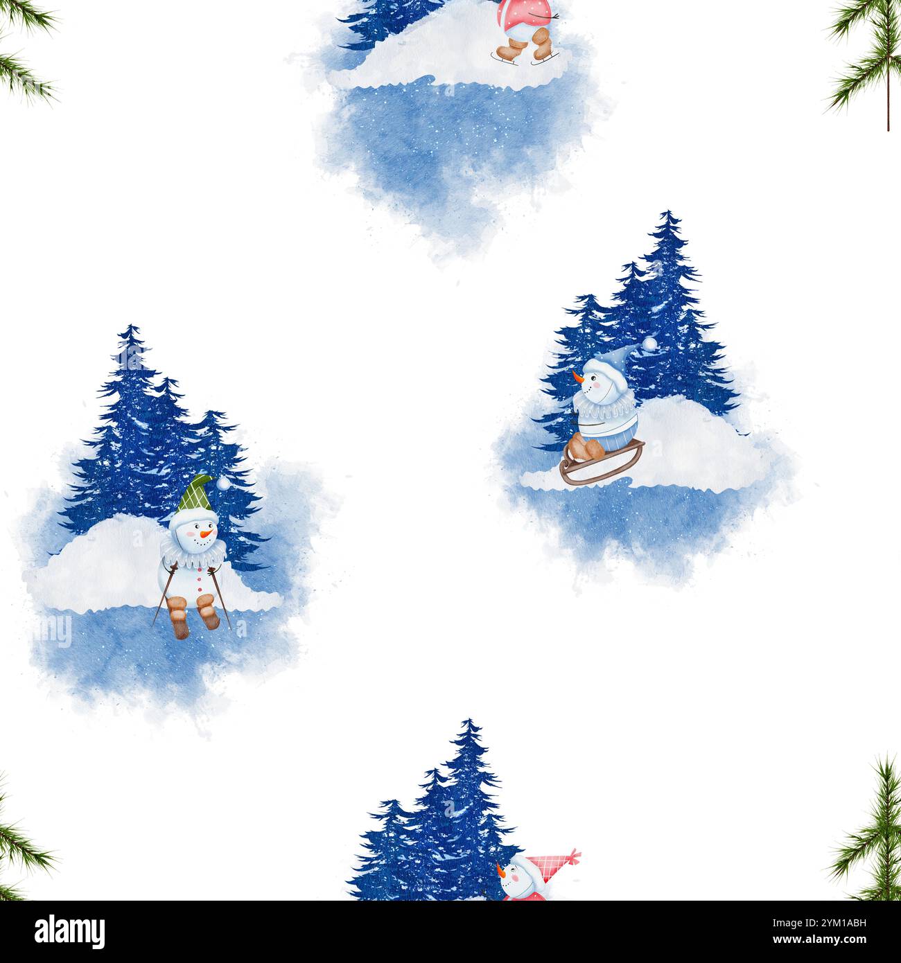 Snowmen christmas tree on sled hi-res stock photography and images - Alamy