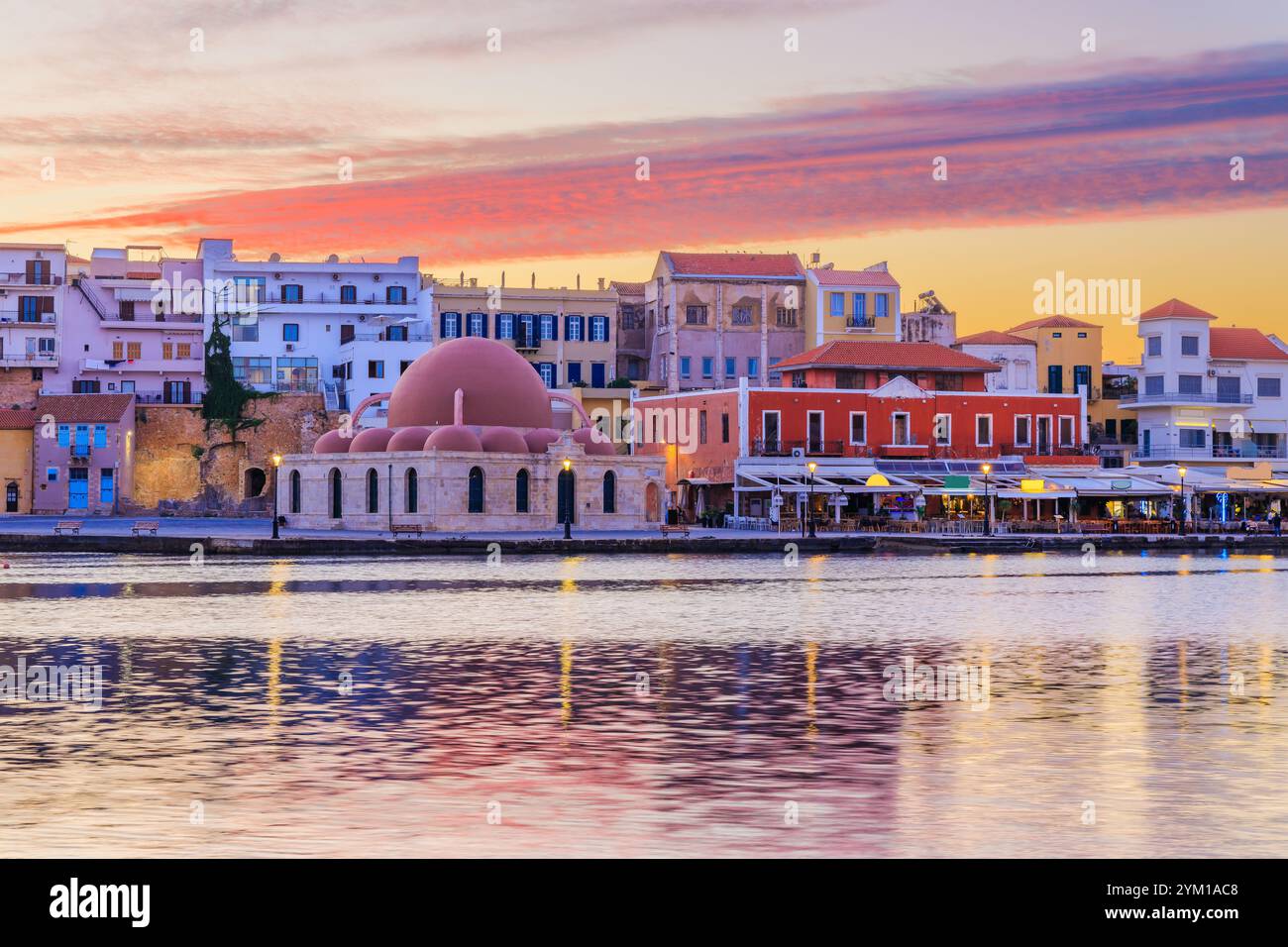 Crete, Greece. Old Venetian Port of Chania Stock Photo - Alamy