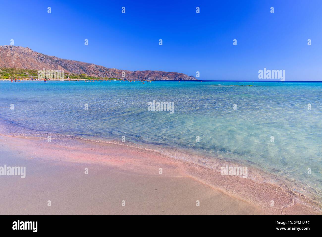 Elafonissi Beach, Crete, Greece. Pink sand beach with crystal clear ...