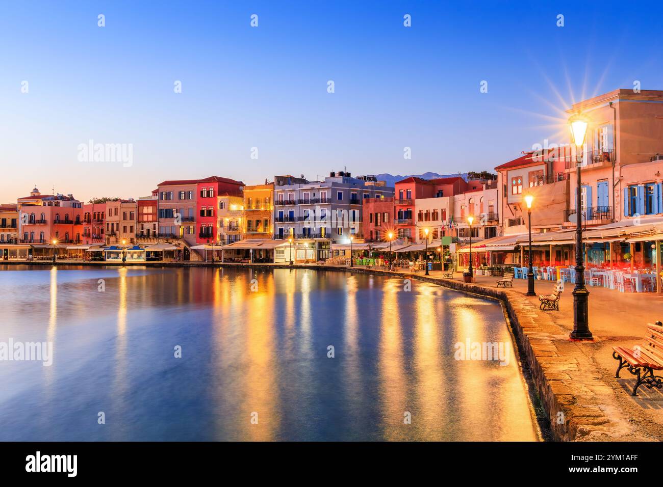 Island of Crete, Greece. Old Venetian Port of Chania Stock Photo - Alamy