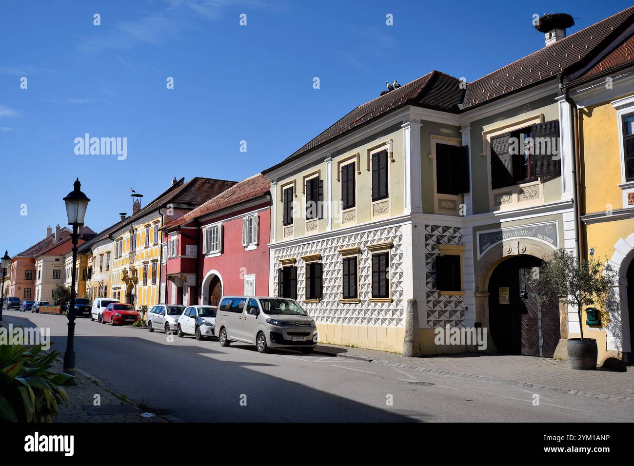 Rust, Austria - March 23, 2024: Main street of the so-called stork town ...