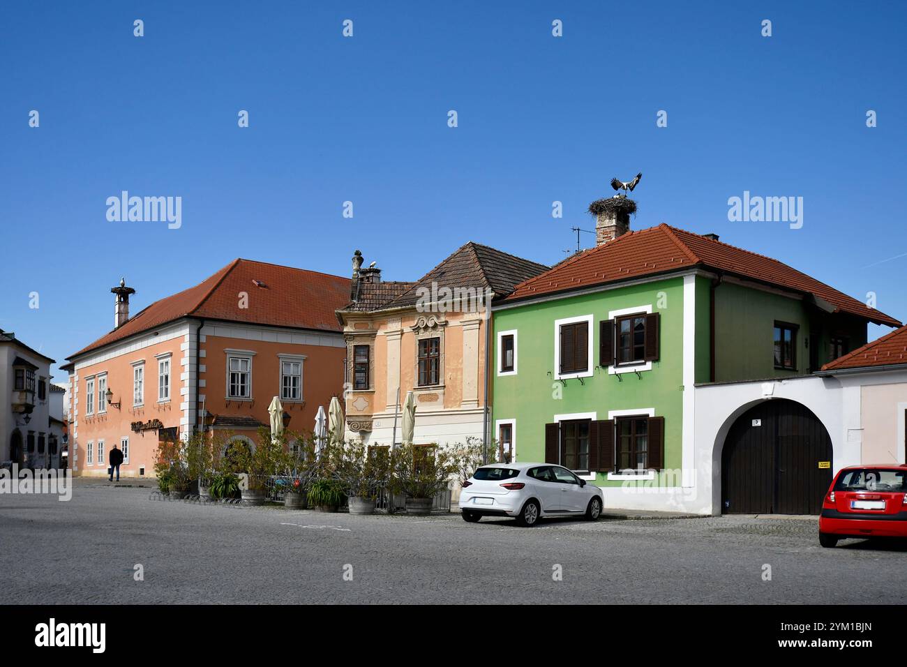 Rust, Austria - March 23, 2024: The cobbled townhall square of the so ...