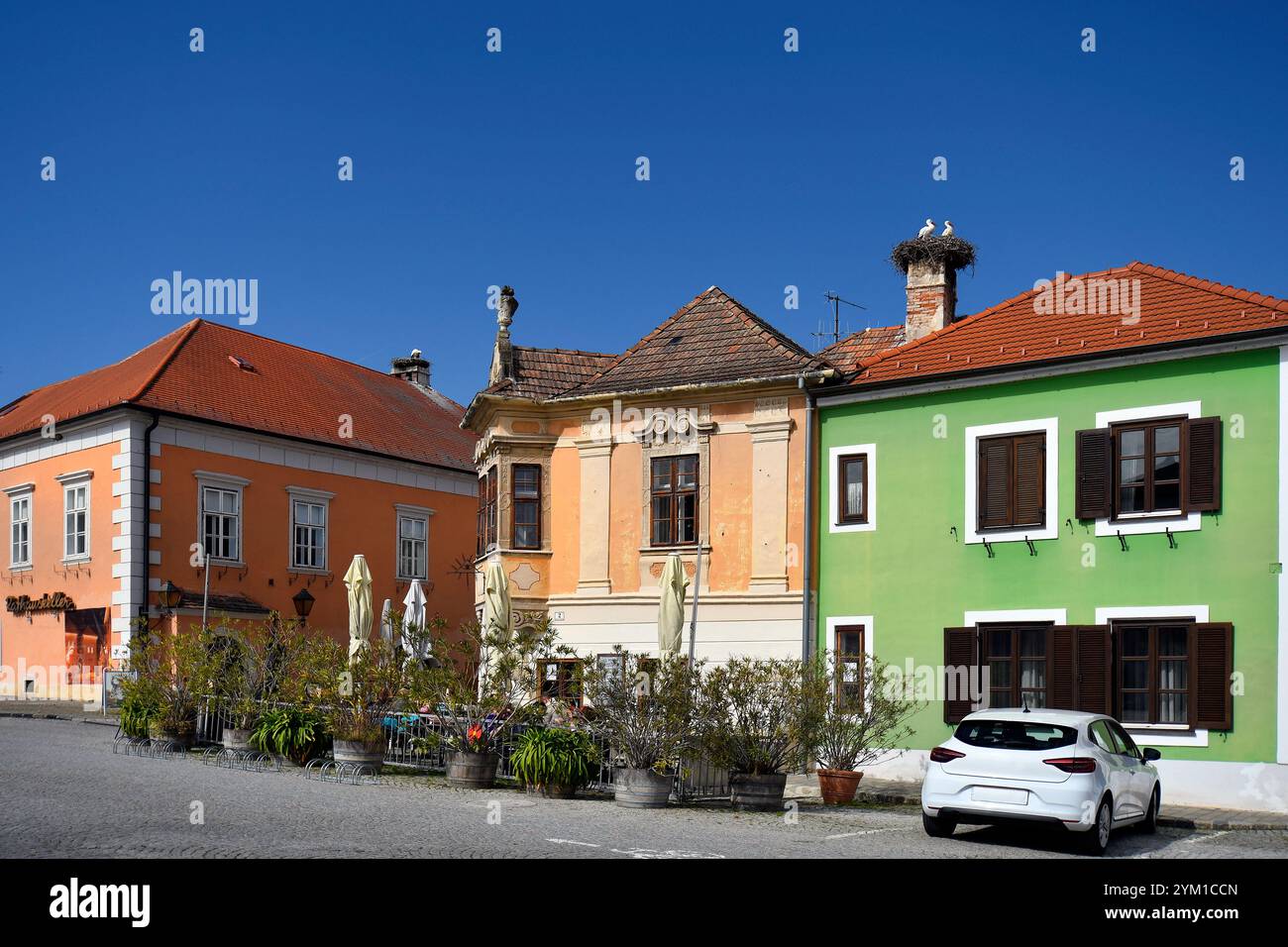 Rust, Austria - March 23, 2024: the cobbled main square of the so ...