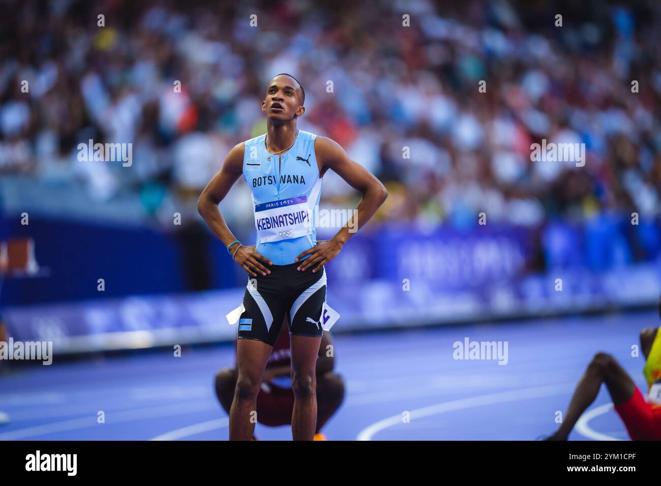 Busang Kebinatshipi participating in the 400 meters relay at the Paris ...