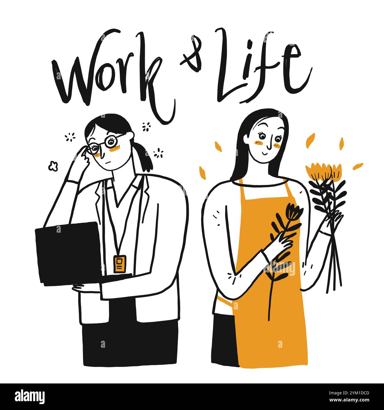 People are working. Comparison between working in the office and living ...