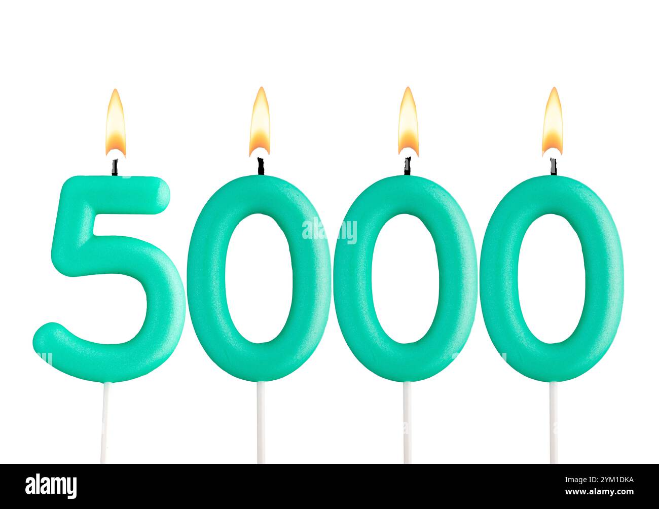 Candles forming the number 5000 - white background Stock Photo - Alamy