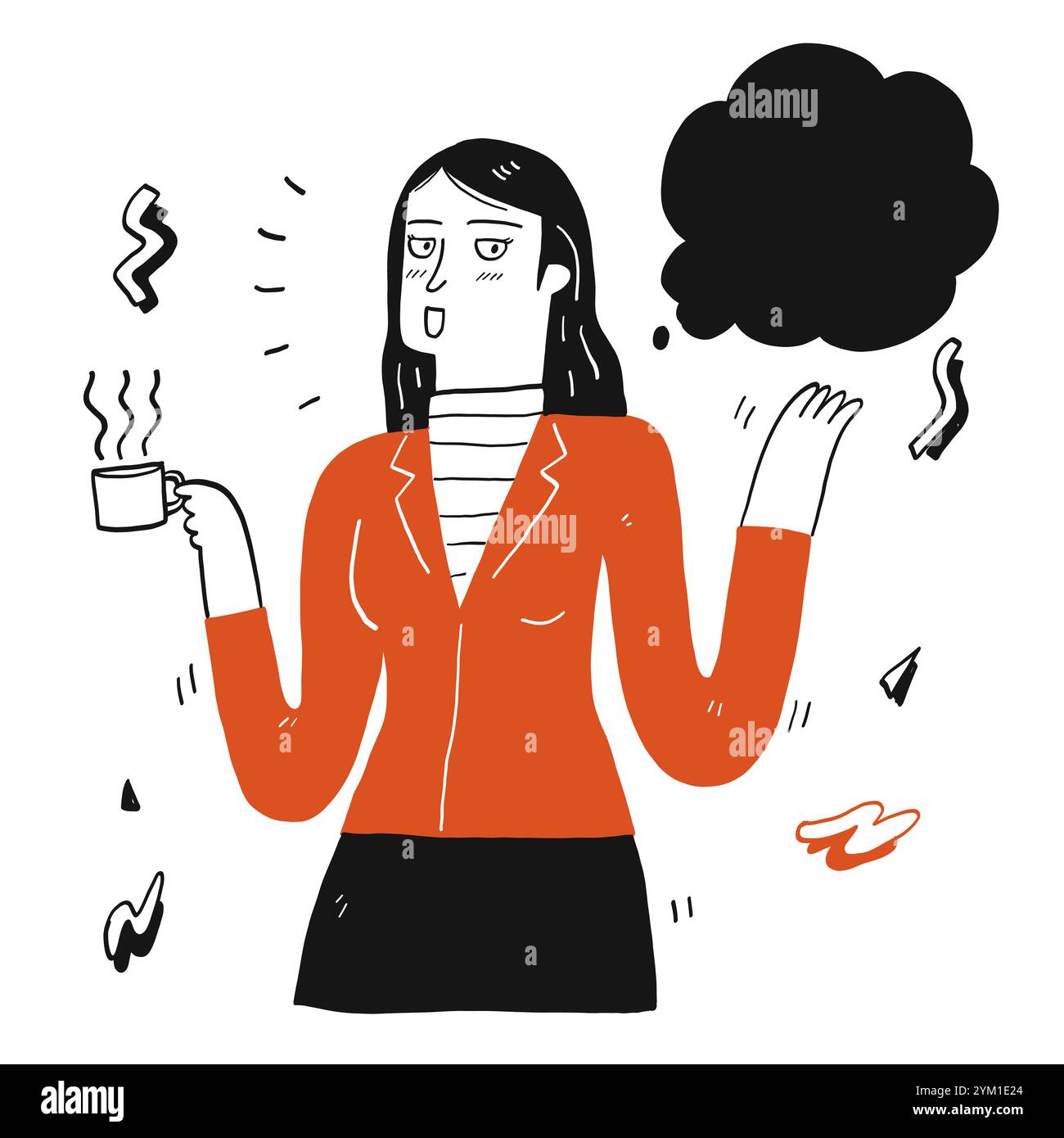 Woman speaker thinking Stock Vector Images - Alamy