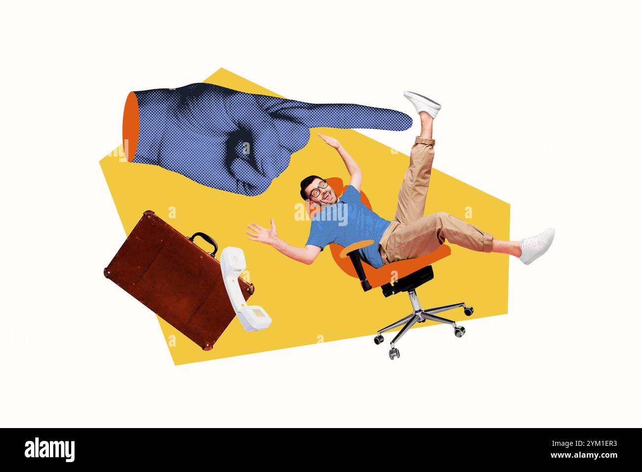 Sketch image trend artwork montage 3D photo collage of young man sit ...