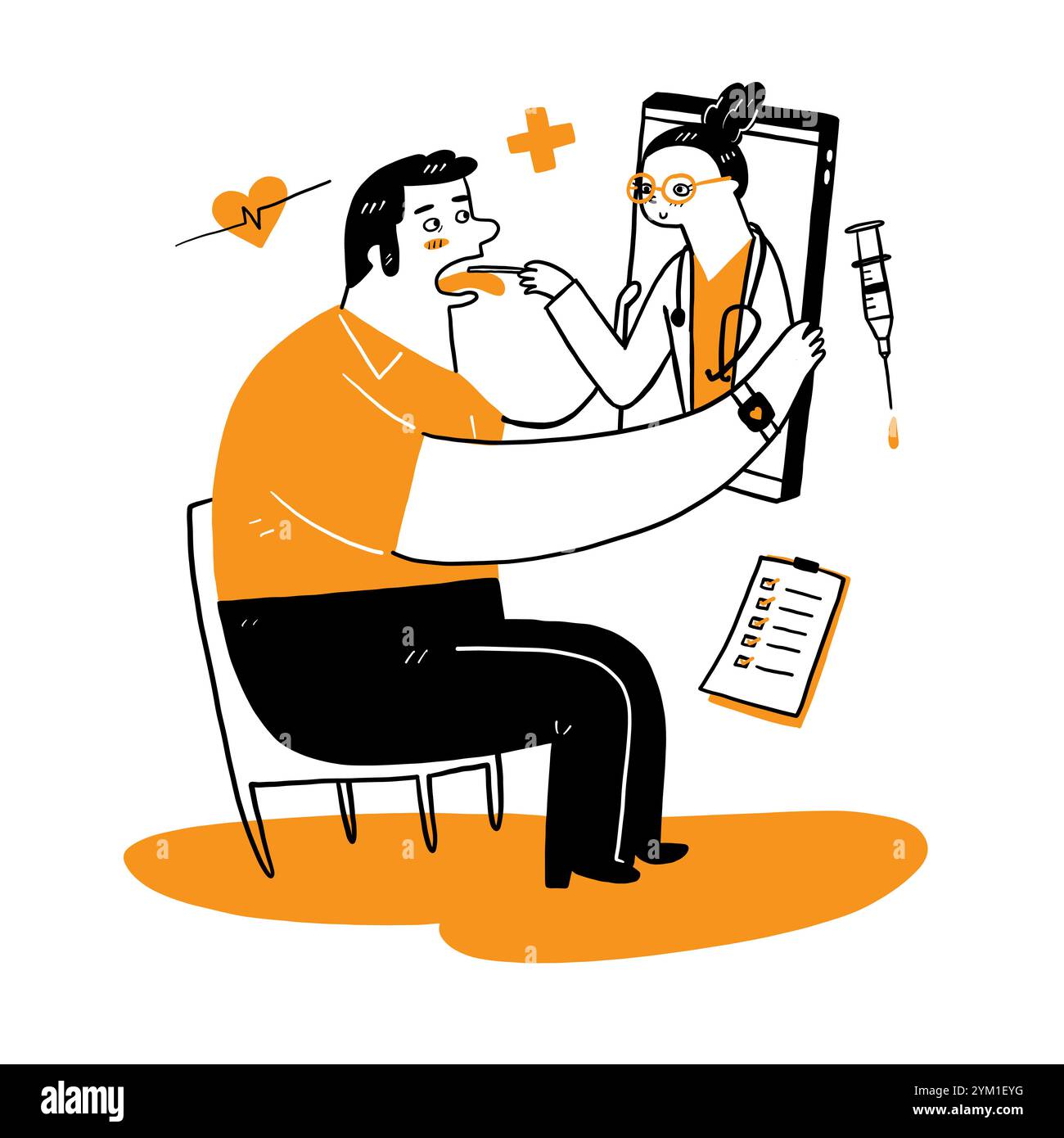 Patient meeting a professional doctor online on a smartphone, online ...