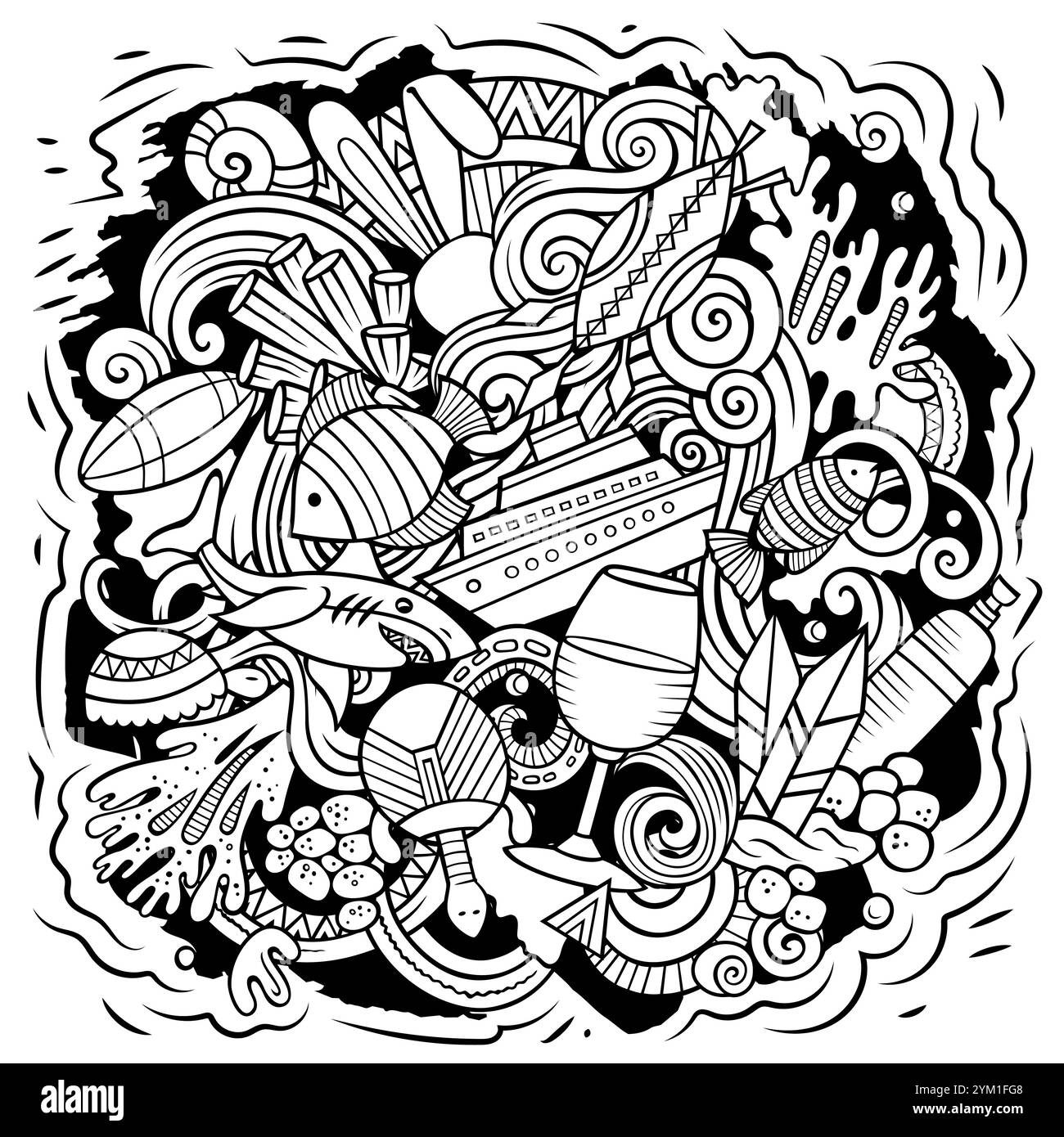 Australia cartoon vector doodle illutraditional symbols. Australian ...