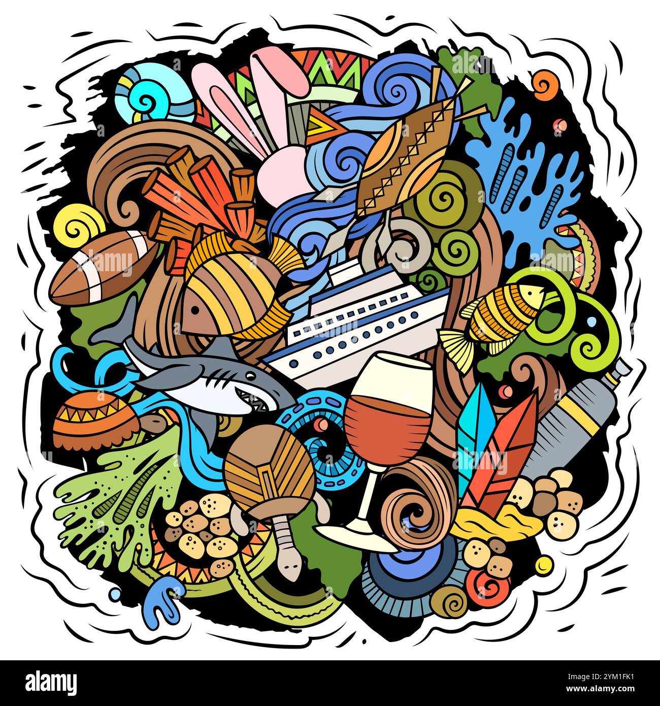 Australia cartoon vector doodle illutraditional symbols. Australian ...