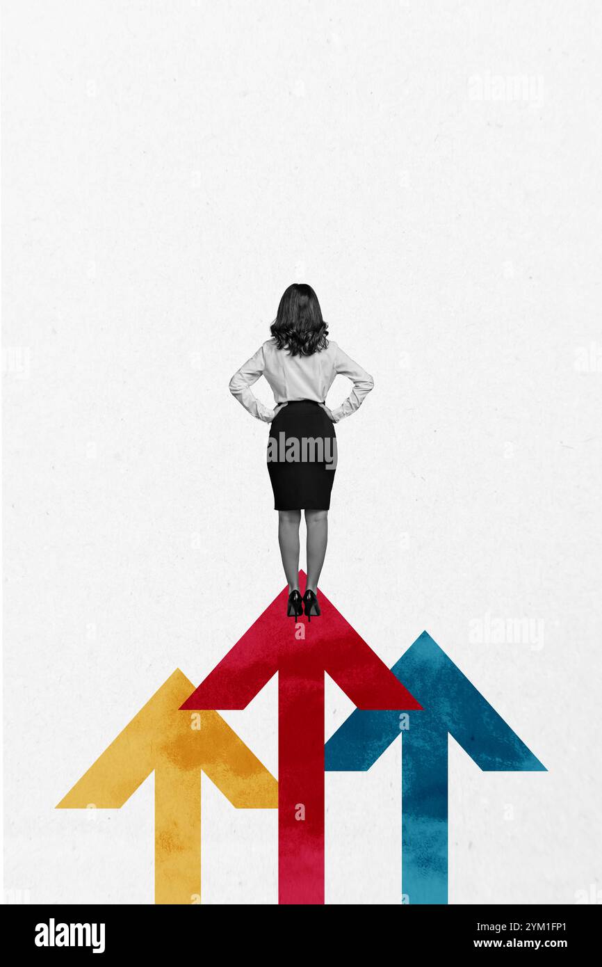 Trend artwork composite banner 3D photo collage of arrow trader ...
