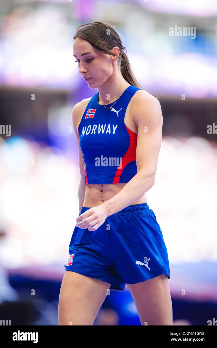Lene Retzius participating in the pole vault at the Paris 2024 Olympic ...