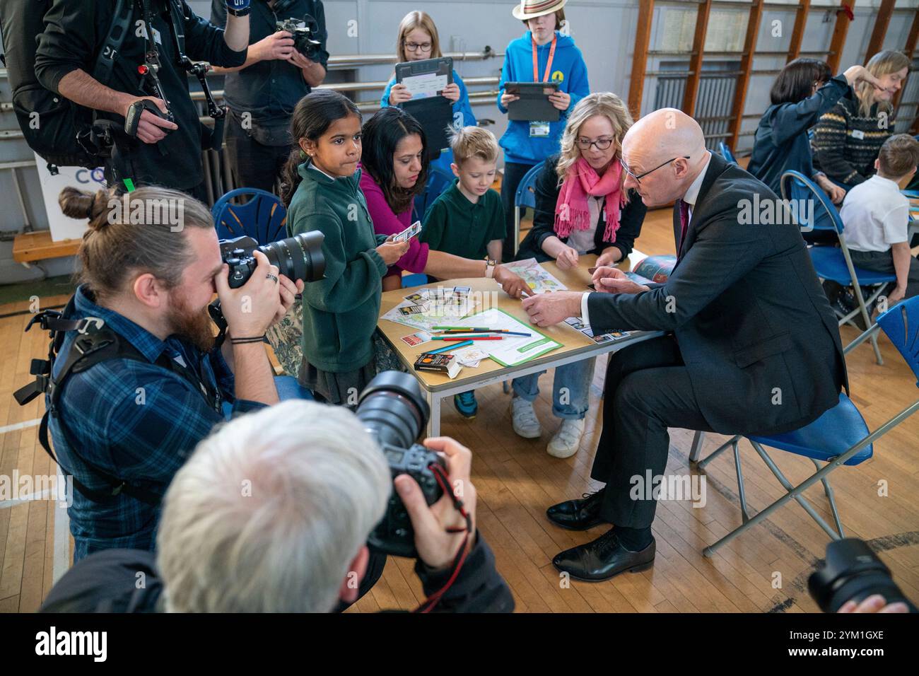 First Minister of Scotland John Swinney during a visit to Wardie ...
