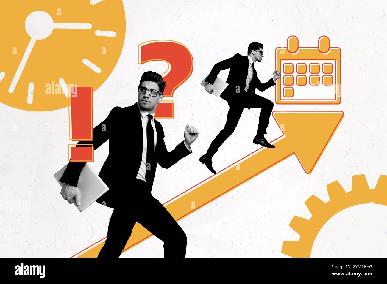 Composite trend artwork 3D sketch image photo collage of businesspeople ...