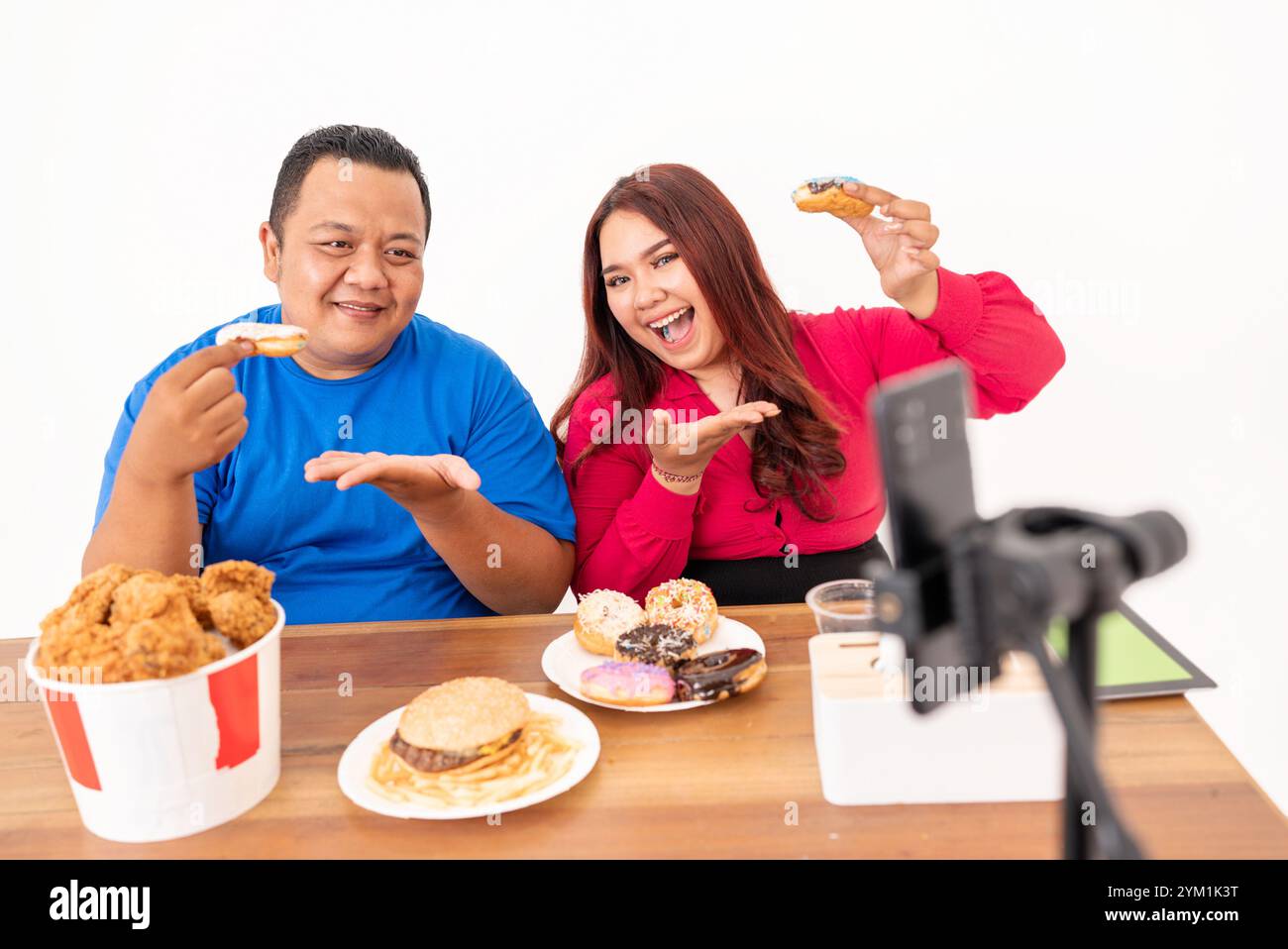 Cheerful Food Review Having a Great Time Enjoying Fried Chicken and ...