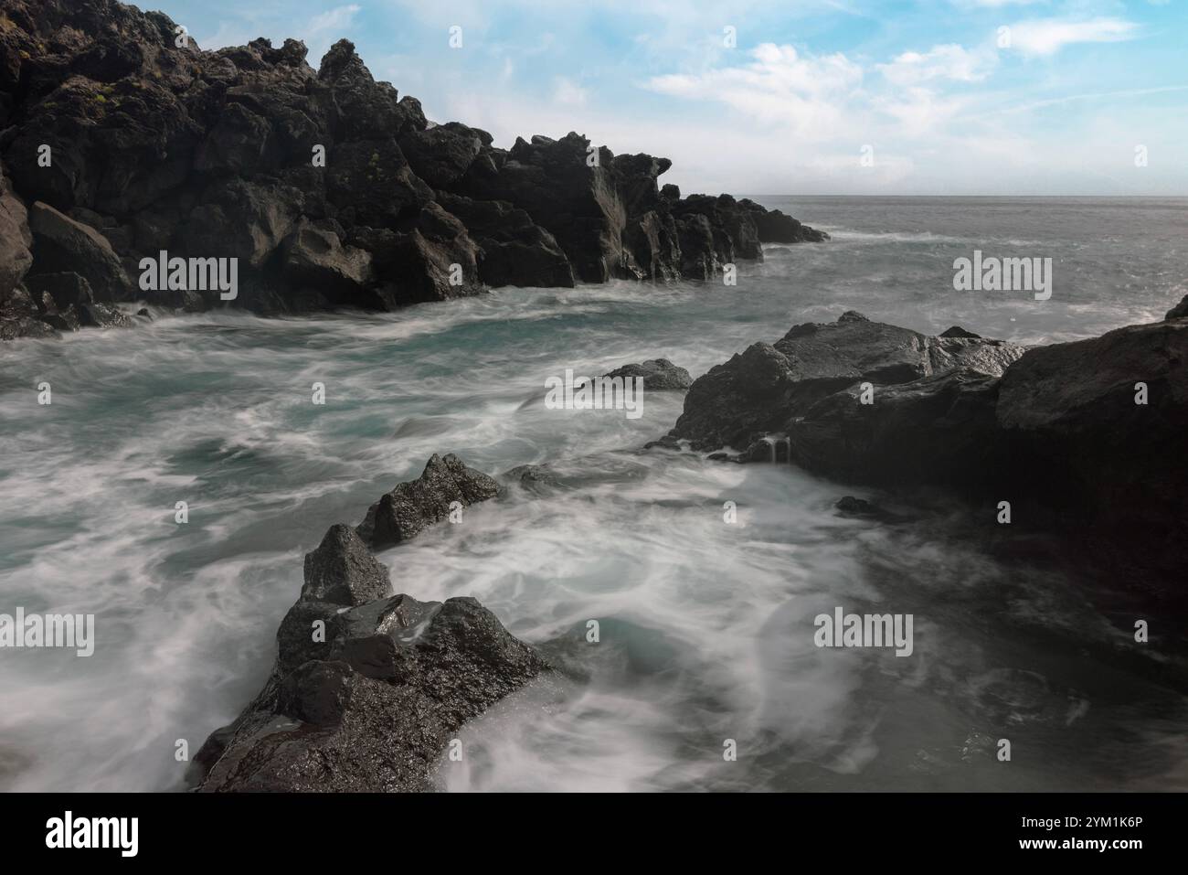 The natural lava pools in Ribeira Seca, Ribeiras, Lajes do Pico, on ...