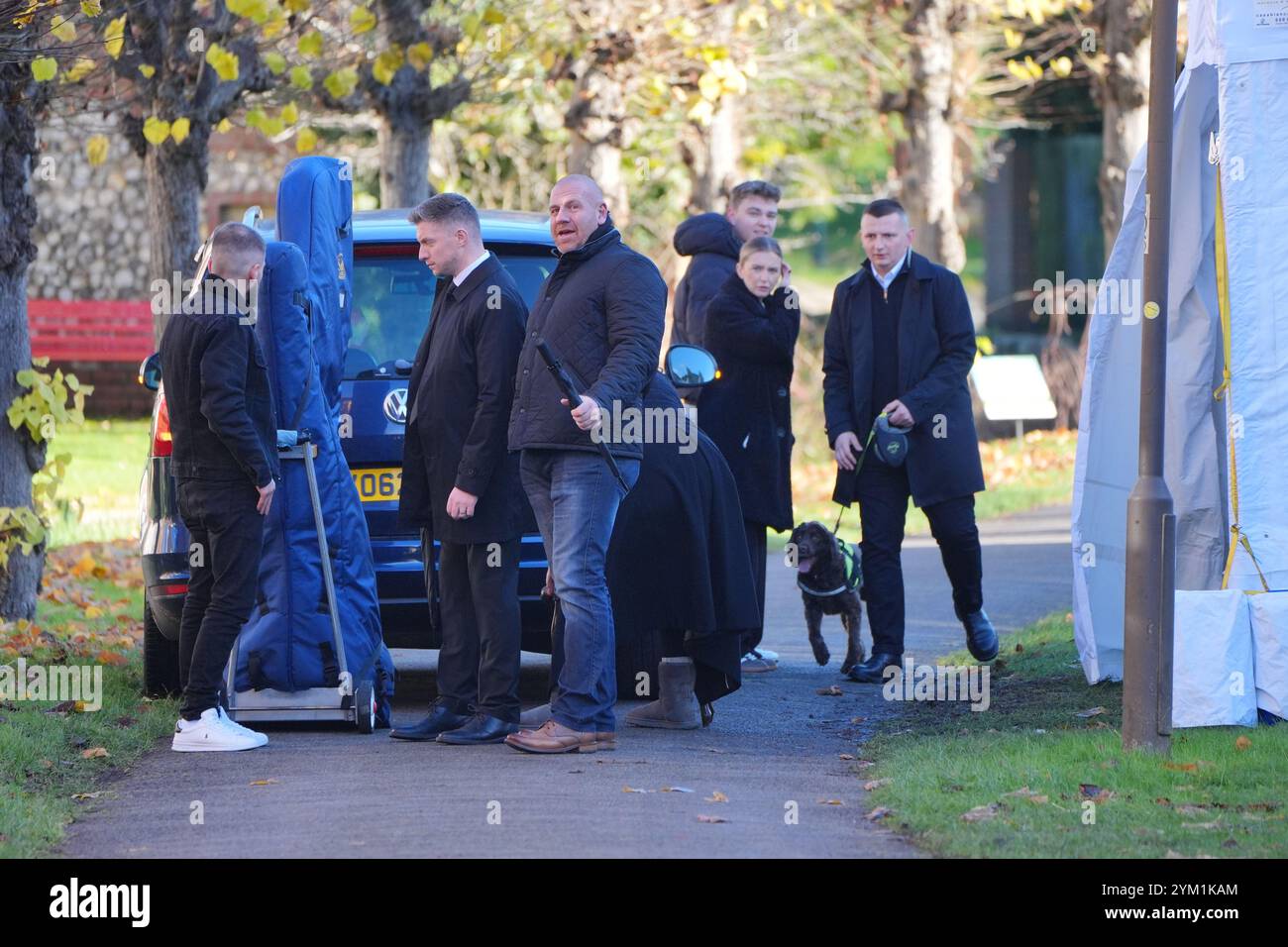 A harp is delivered ahead of the funeral service of One Direction ...