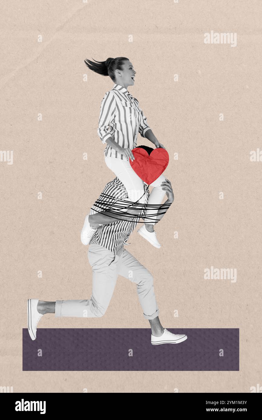 Composite trend artwork sketch image collage of valentine day holiday ...