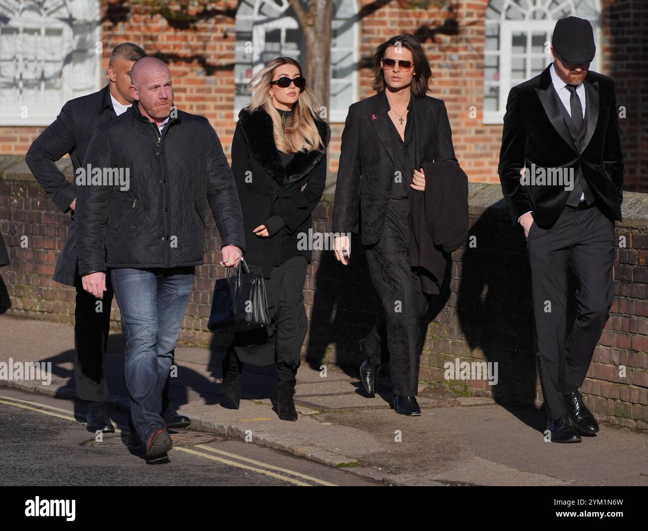 Kate Cassidy and Damian Hurley (second right) arrives for the funeral ...