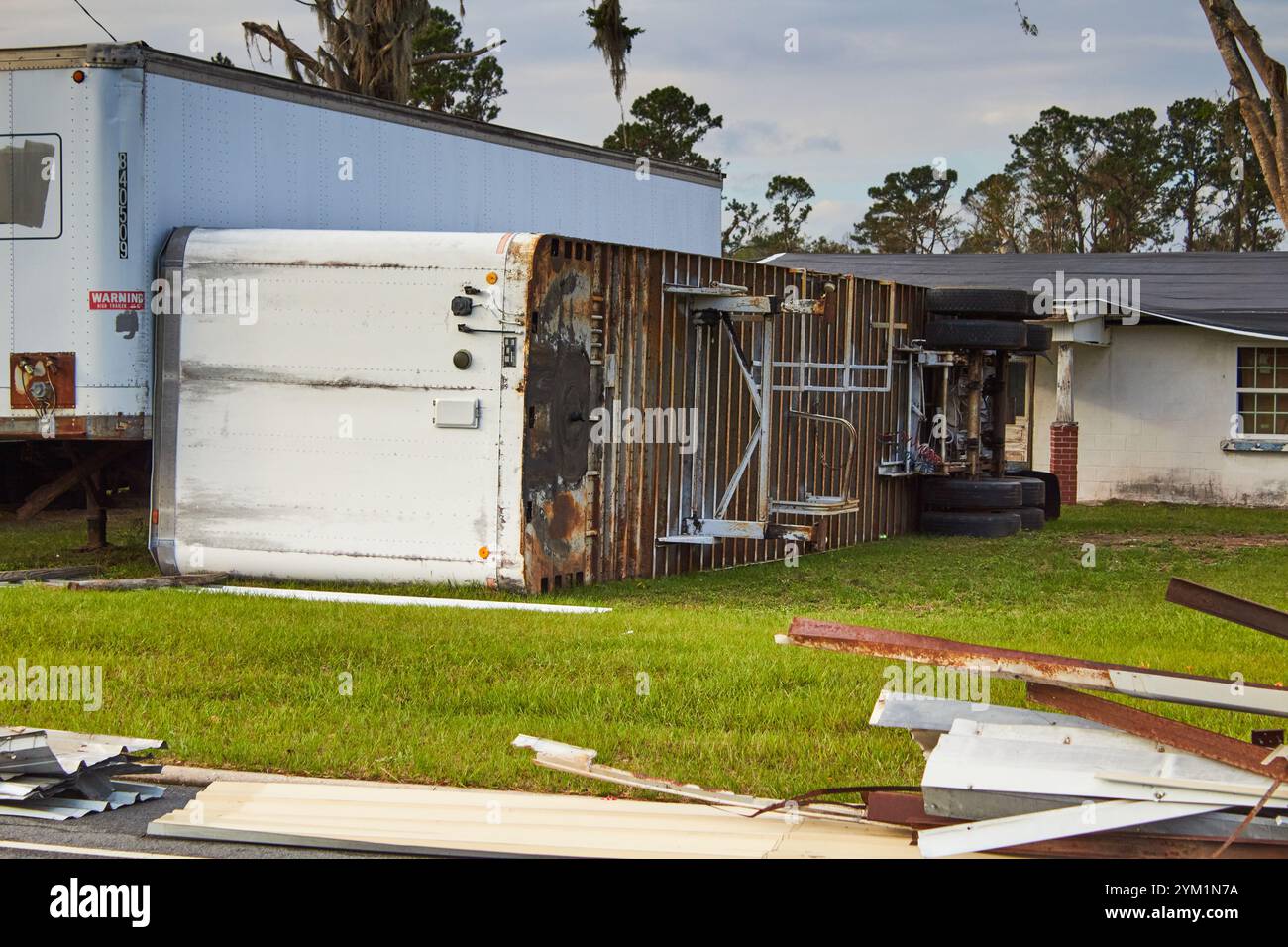 Property damage of tractor trailers caused by Hurricane Helene in ...