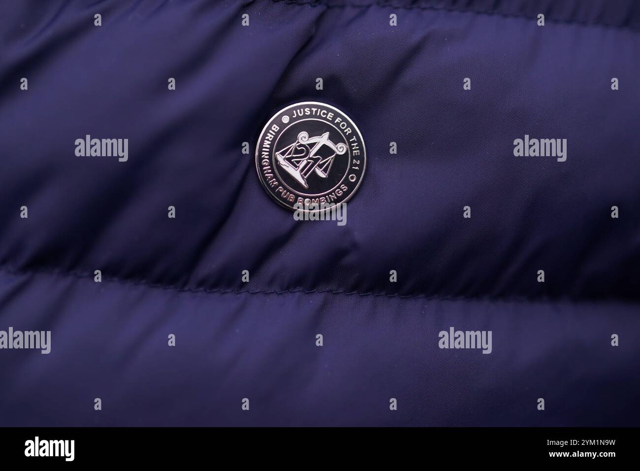 A pin worn by Birmingham pub bombings campaigner Julie Hambleton whilst ...