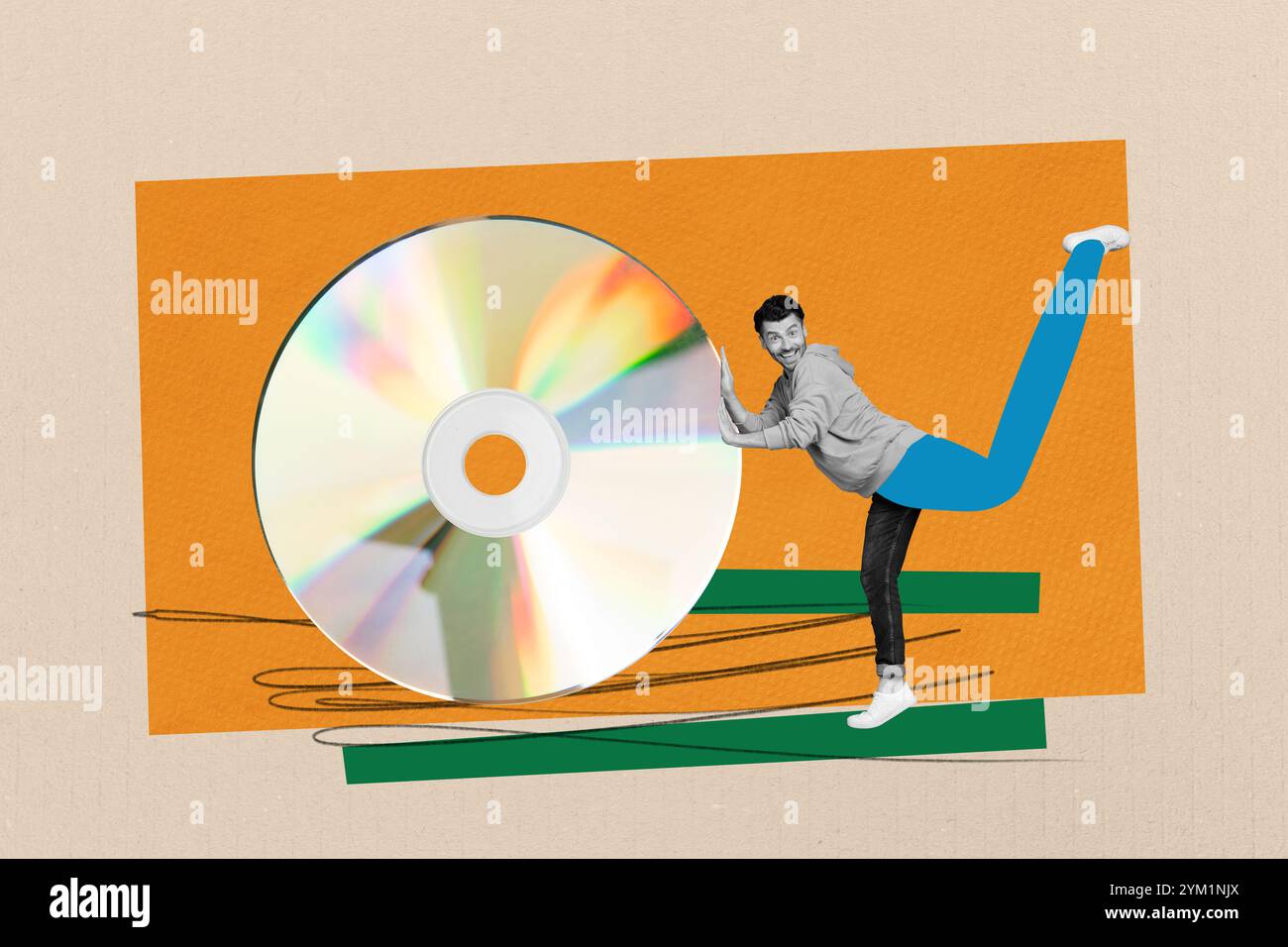 Composite trend artwork 3D sketch image photo collage of computer ...