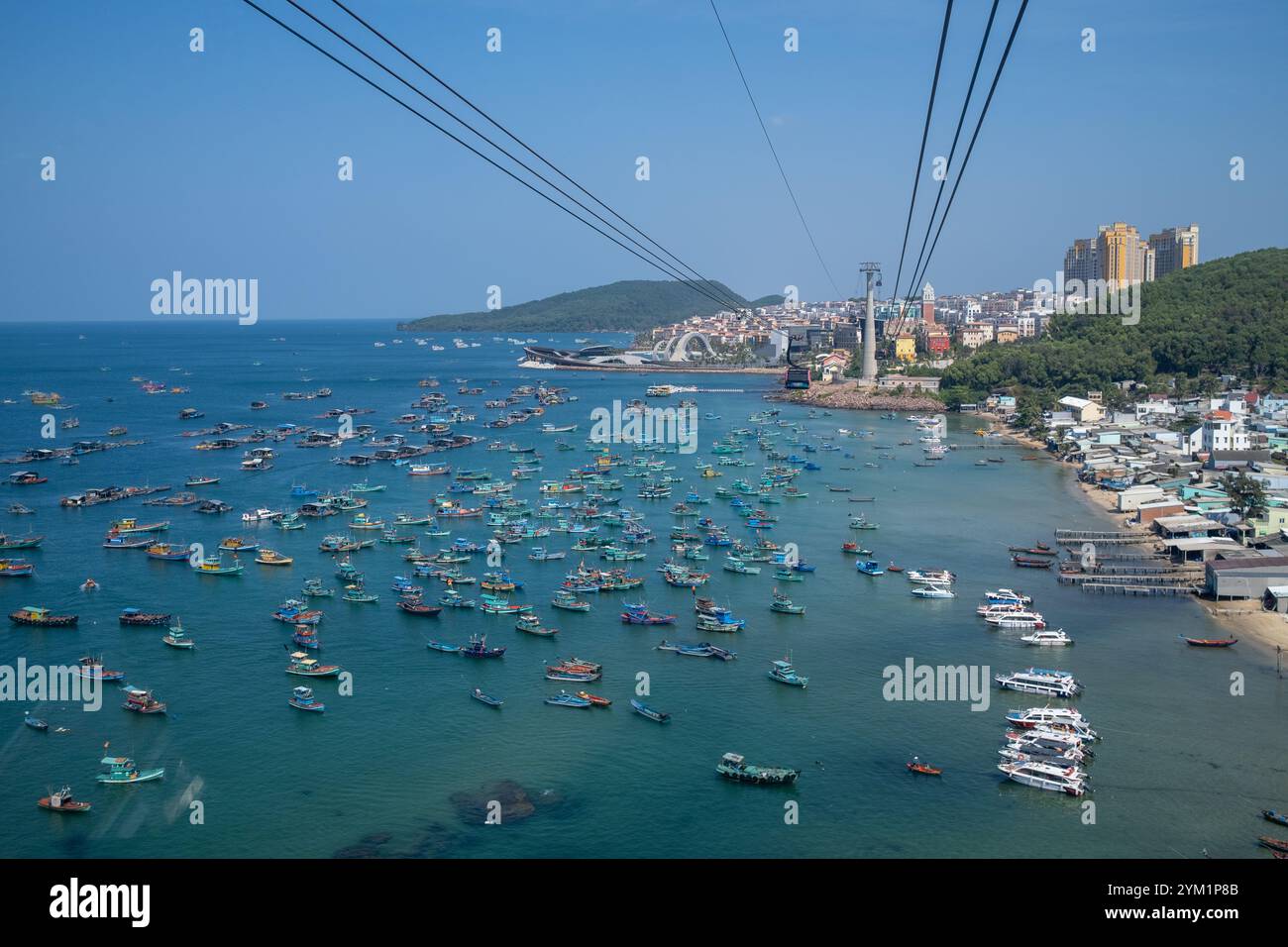 Cable Car Ride to Sunworld Hon Thom on Phu Quoc Island in Vietnam Stock ...