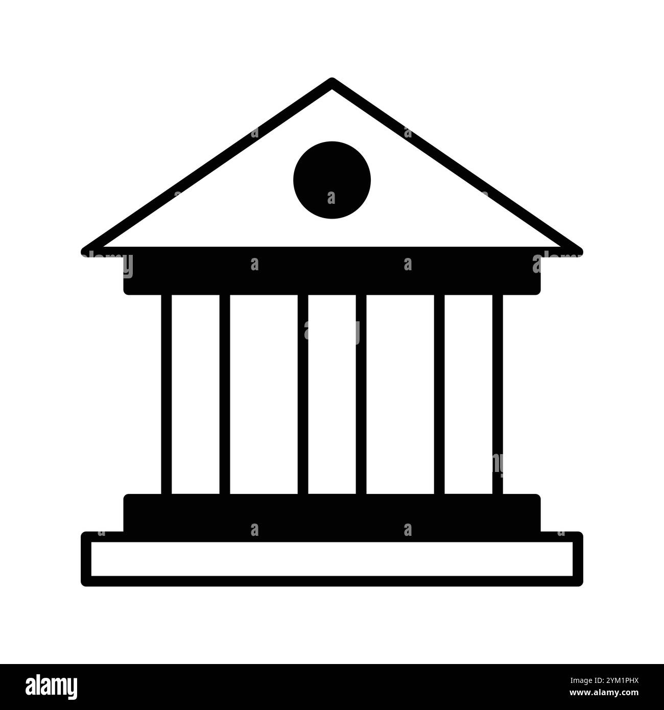 Building with pillars denoting concept vector of bank building in ...